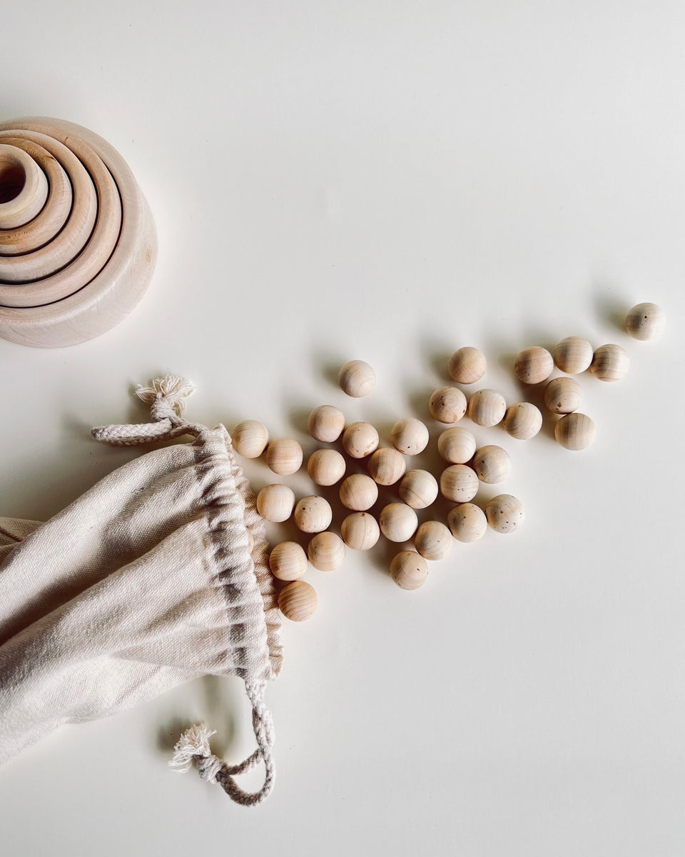 Wooden Marbles Set of 70 (Natural / Rainbow) – Lost In The Woods